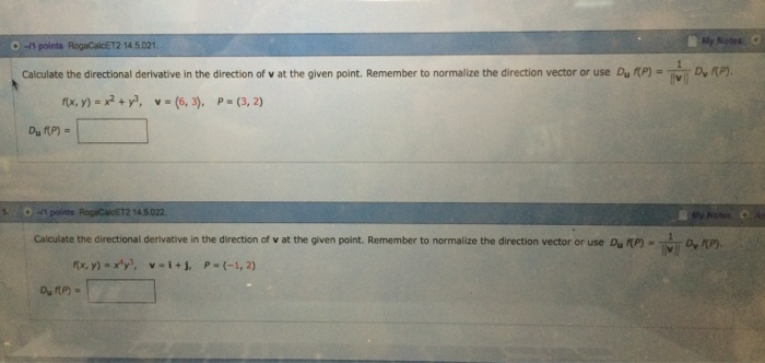 Solved Calculate the directional derivative in the direction | Chegg.com