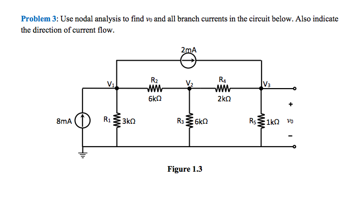 Solved Use nodal analysis to find nu_o and all branch | Chegg.com