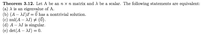 Solved Let A be an n times n matrix and lambda be a scalar. | Chegg.com