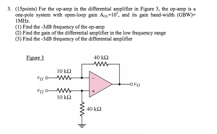 For the op-amp in the differential amplifier in | Chegg.com