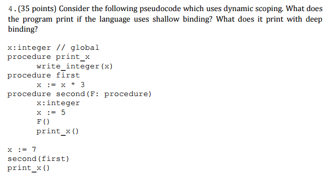 Solved Consider the following pseudocode which uses dynamic | Chegg.com