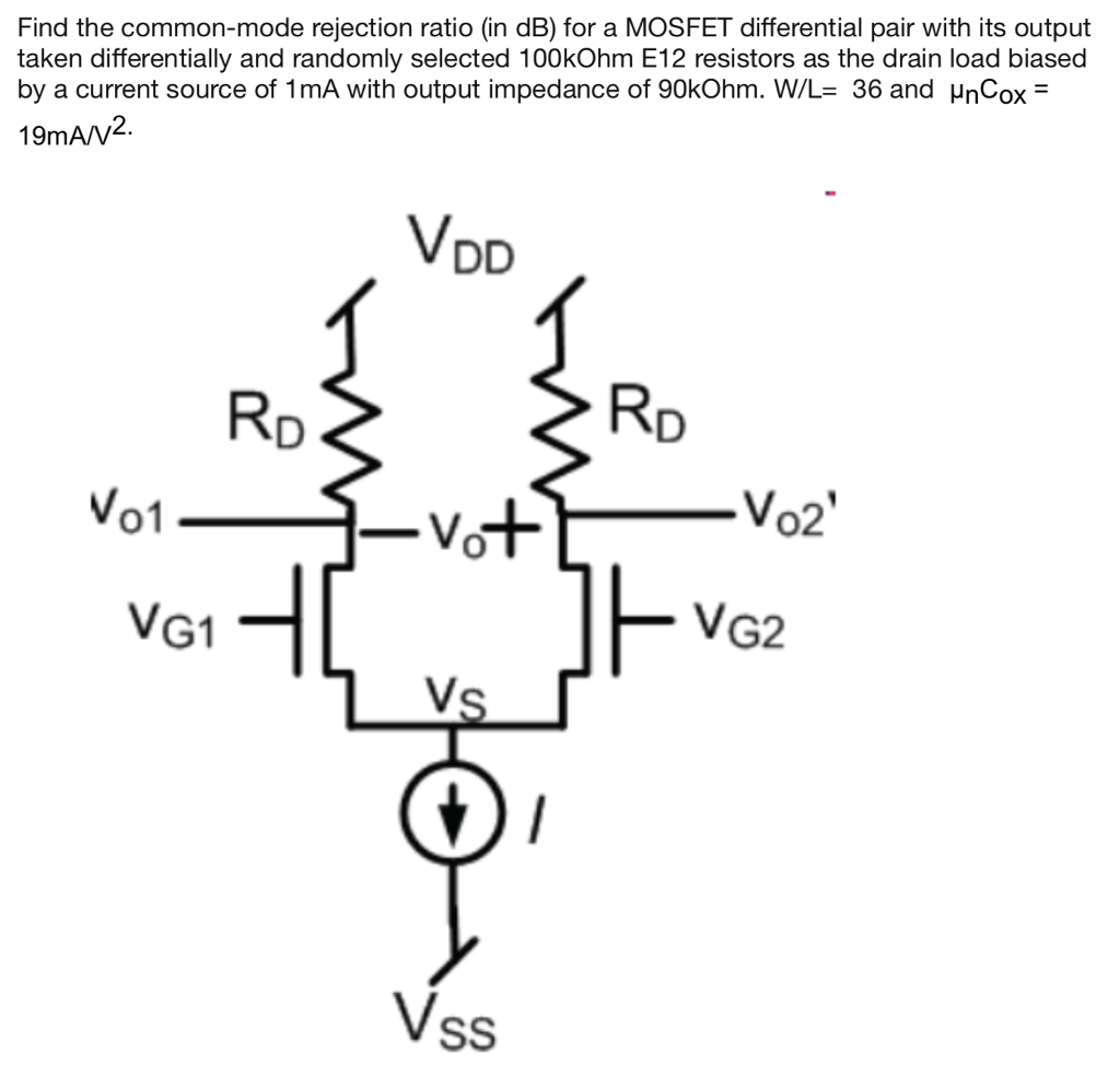 Solved Find the common-mode rejection ratio (in dB) for a | Chegg.com