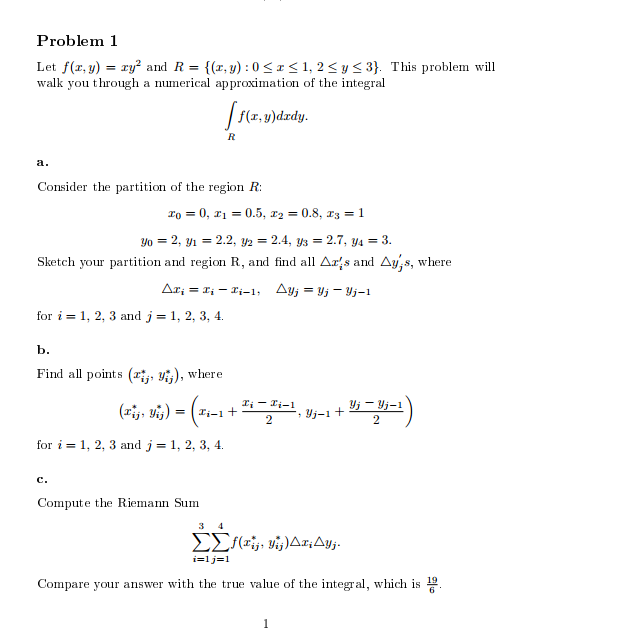 Solved Let f(x, y) = xy^2 and R = {{x, y) : 0 LE x LE 1, 2 | Chegg.com Solved Let f(x, y) = xy^2 and R = {{x, y) : 0 LE x LE 1, 2 | Chegg.com