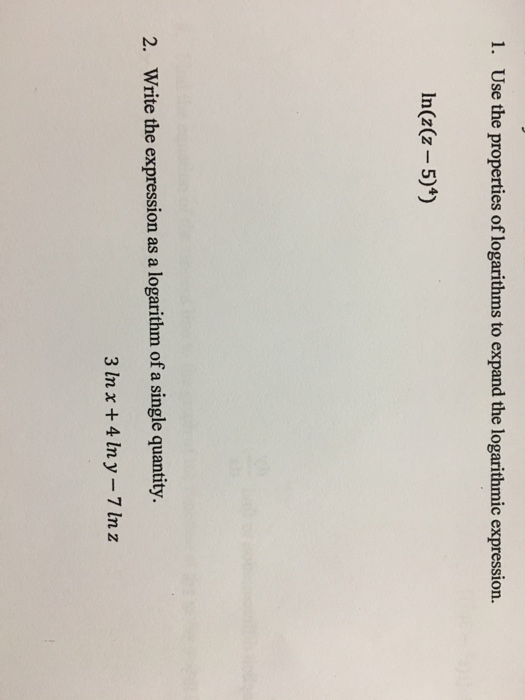 Solved Use the properties of logarithms to expand the | Chegg.com