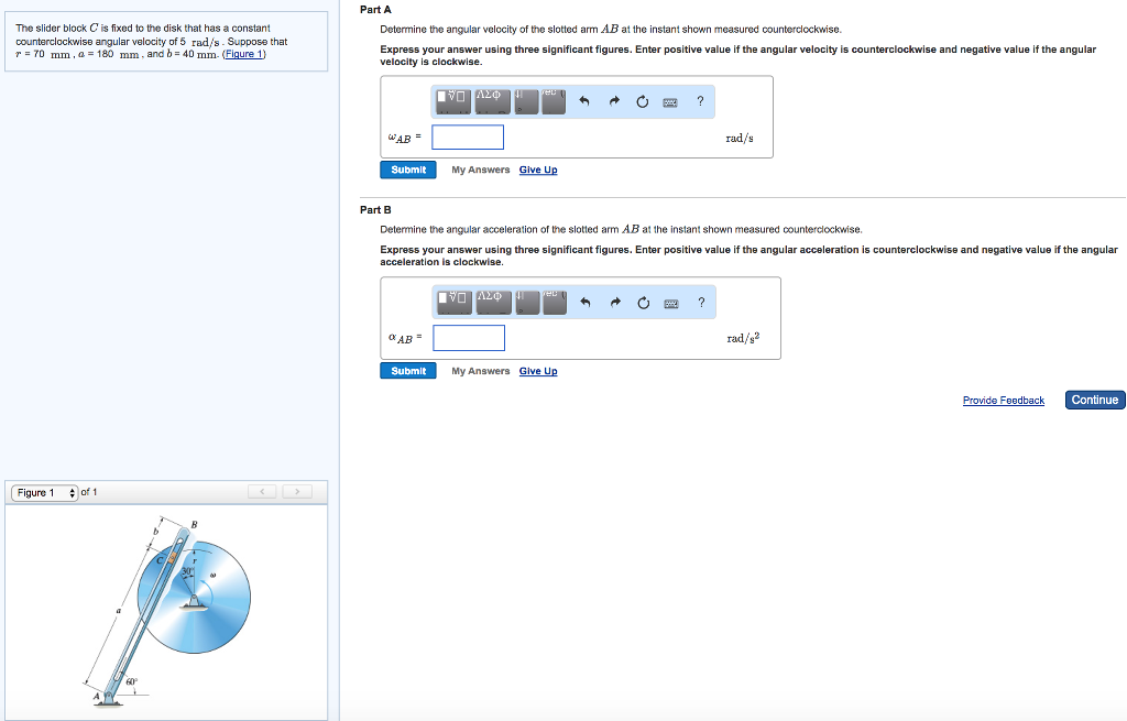 Solved The slider block C is fixed to the disk that has a | Chegg.com