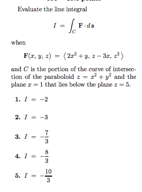 Solved Evaluate the line integral I = integral_C F middot | Chegg.com