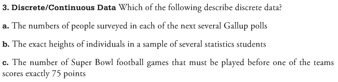 Solved Discrete/Continuous Data Which of the following | Chegg.com