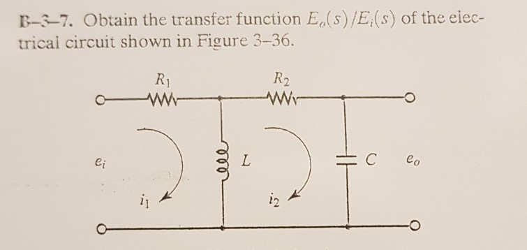 Solved R-37. Obtain the transfer function E s)/E(s) of the | Chegg.com