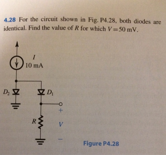 Solved 4.28 For the circuit shown in Fig. P4.28, both diodes | Chegg.com