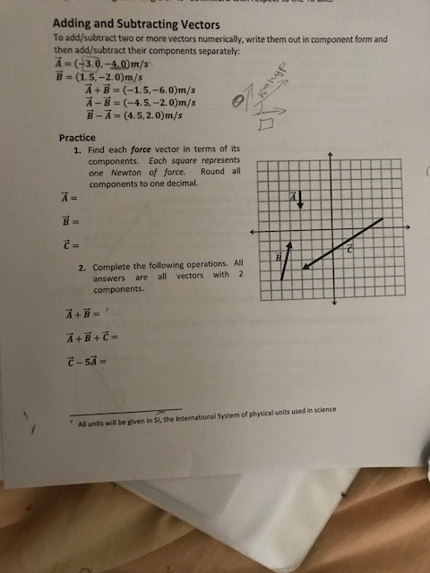 Solved Adding And Subtracting Vectors To Addsubtract Two Or