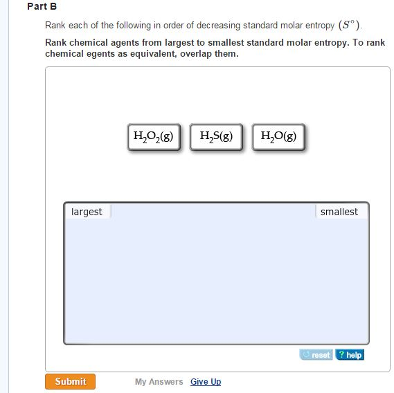 Solved Part C Rank each of the following in order of | Chegg.com Solved Part C Rank each of the following in order of | Chegg.com