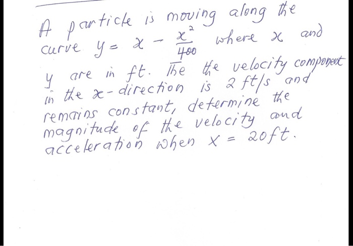 Solved A Particle Is Moving Along The Curve Y X X 2 400