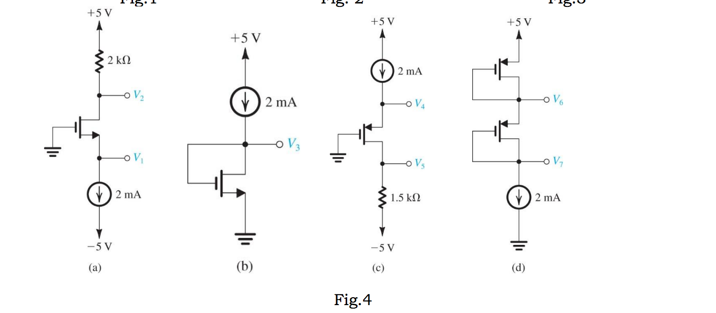 Solved In the circuits shown in Fig 4, transistors are | Chegg.com