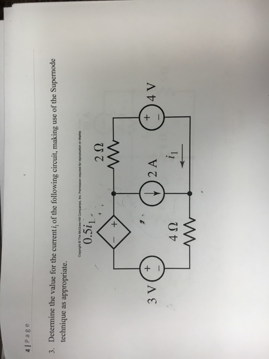Solved 41Page 3. Determine the value for the current i, of | Chegg.com