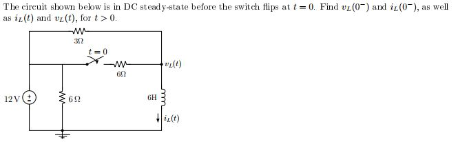 Solved The circuit shown below is in DC steady-state before | Chegg.com