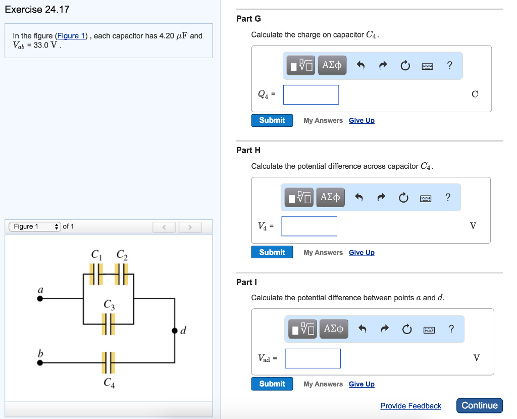 Solved Exercise 24.17 Part E Calculate the charge on | Chegg.com