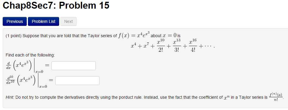 Solved Suppose that you are told that the Taylor series of | Chegg.com