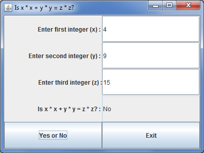 Solved Create a GUI program that will accept three integers | Chegg.com