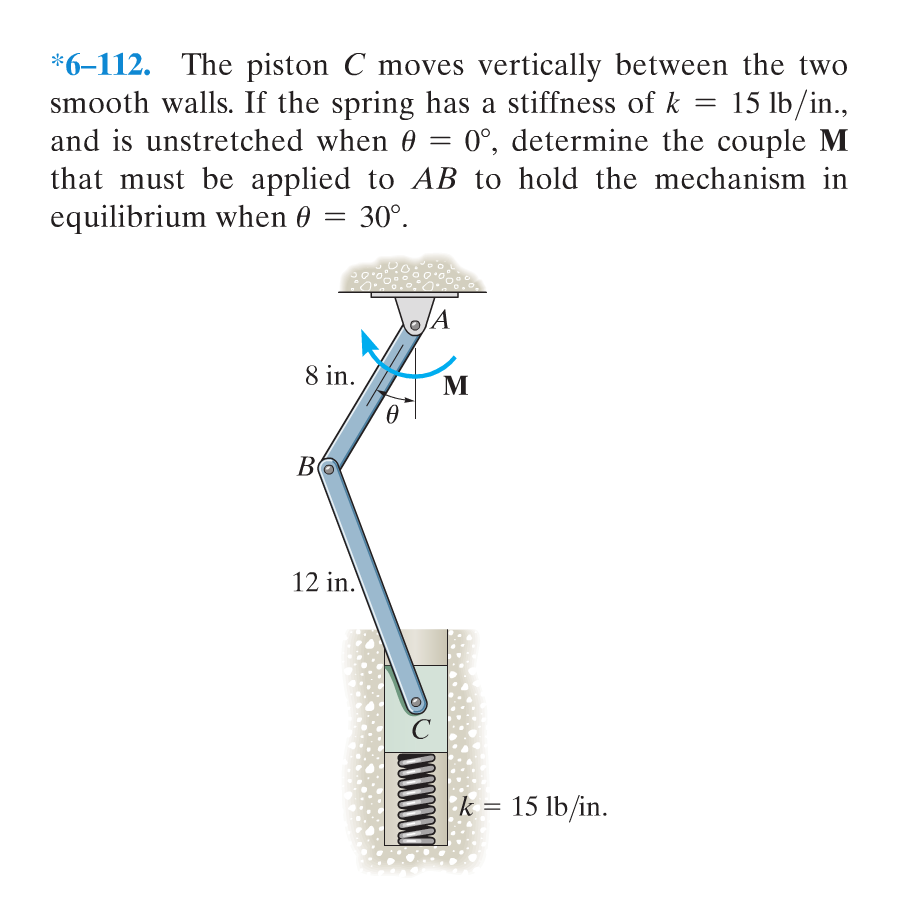 Solved The piston C moves vertically between the two smooth | Chegg.com