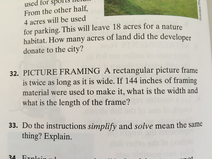 Solved PICTURE FRAMING A rectangular picture frame is | Chegg.com