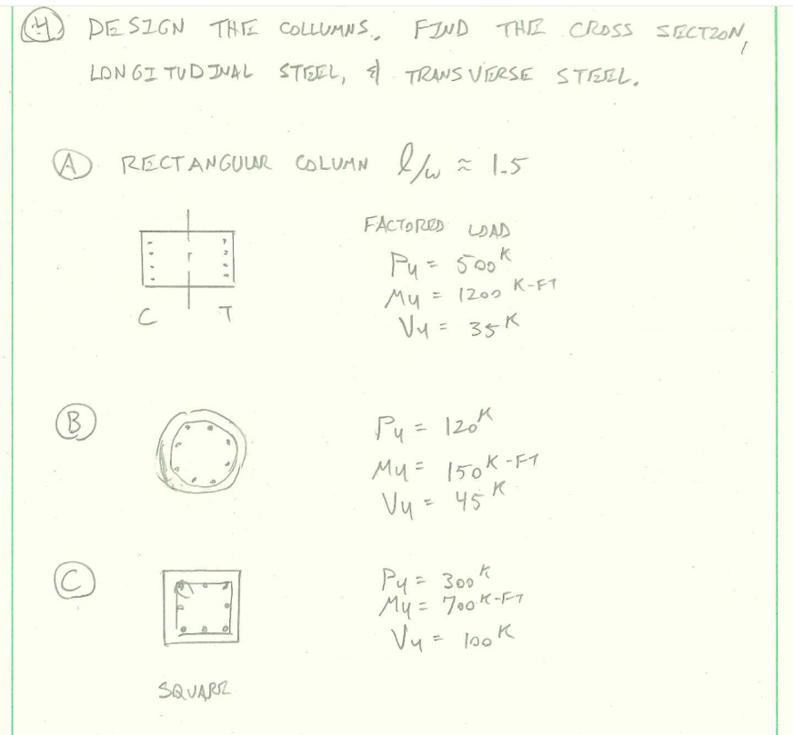 Design the columns. Find the cross section, | Chegg.com