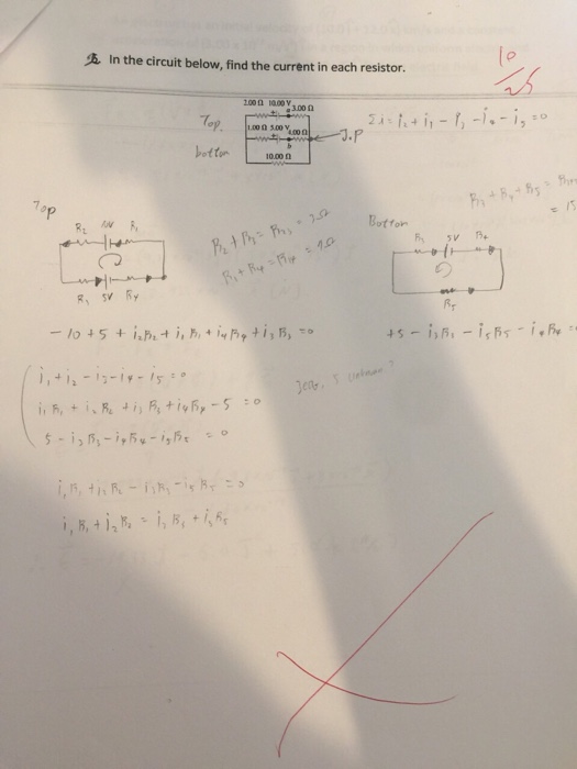 Solved In the circuit below, find the current in each | Chegg.com