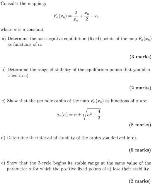 Consider the mapping: where a is a constant. | Chegg.com