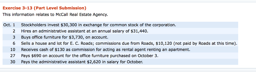 Solved Exercise 3-13 (Part Level Submission) This | Chegg.com