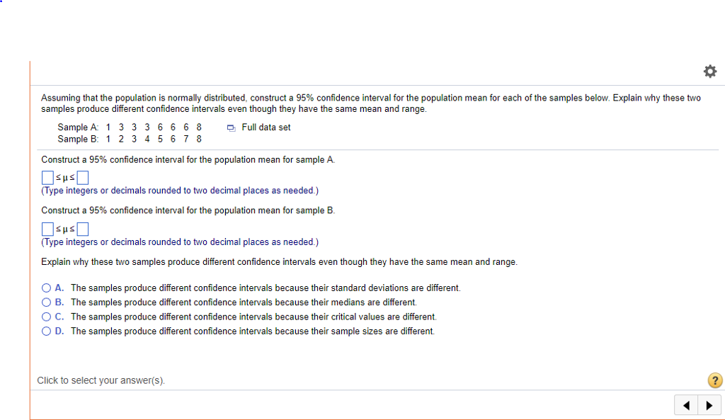 Solved Assuming that the population is normally distributed, | Chegg.com