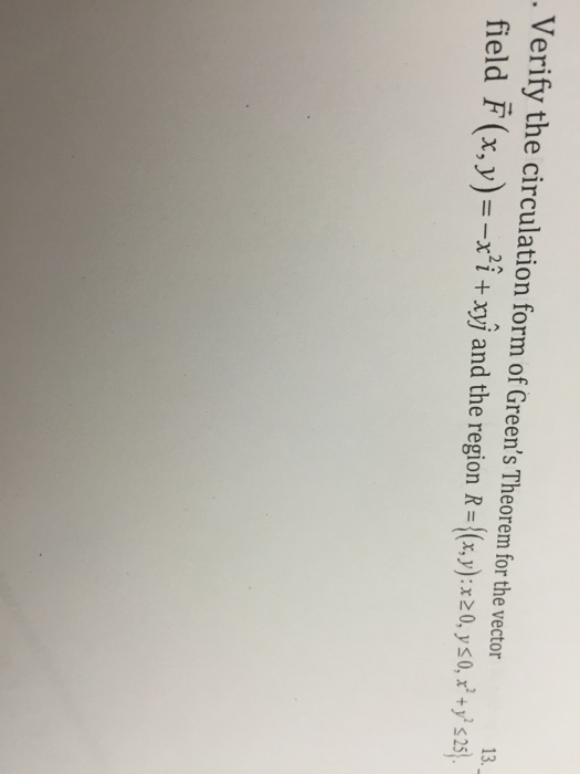 Solved Verify The Circulation Form Of Greens Theorem For