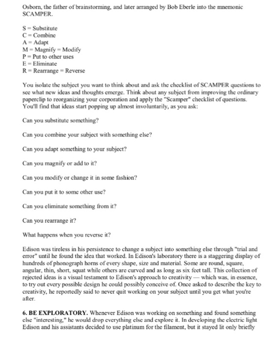 The Creative Thinking Habits of Thomas Edison By | Chegg.com