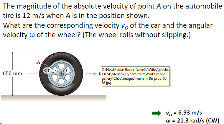 Solved The magnitude of the absolute velocity of point A on | Chegg.com
