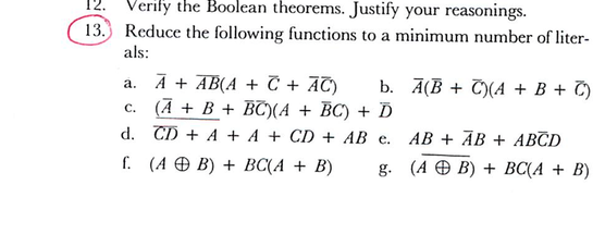 Solved 12. Verify the Boolean theorems. Justify your | Chegg.com