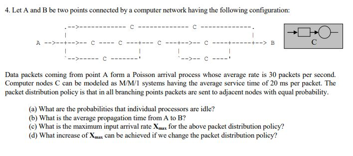 4. Let A and B be two points connected by a computer | Chegg.com