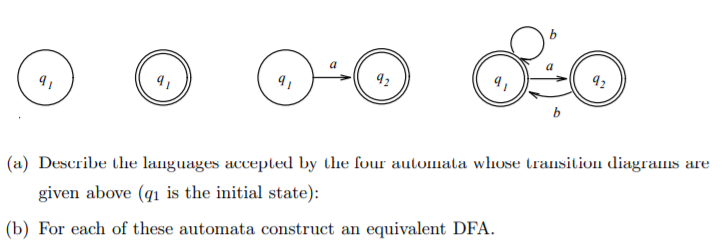 Solved (a) Describe the languages accepted by the four | Chegg.com