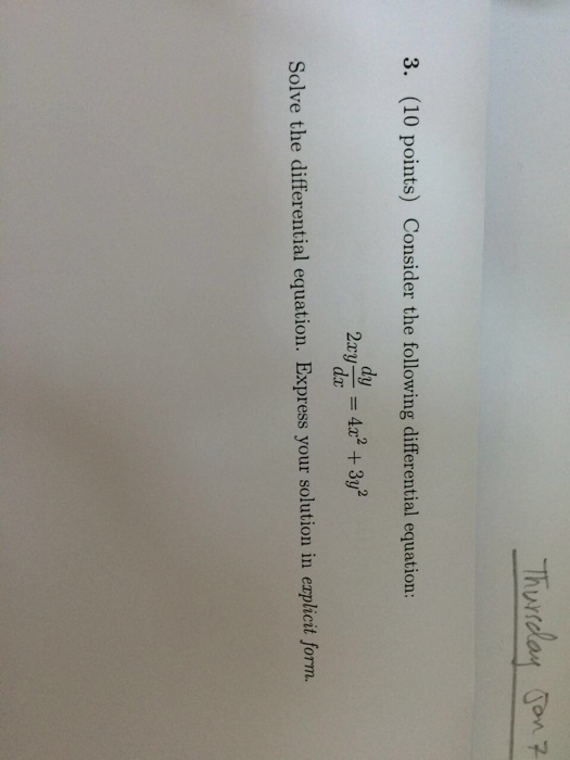 Solved Consider the following differential equation: 2xy | Chegg.com