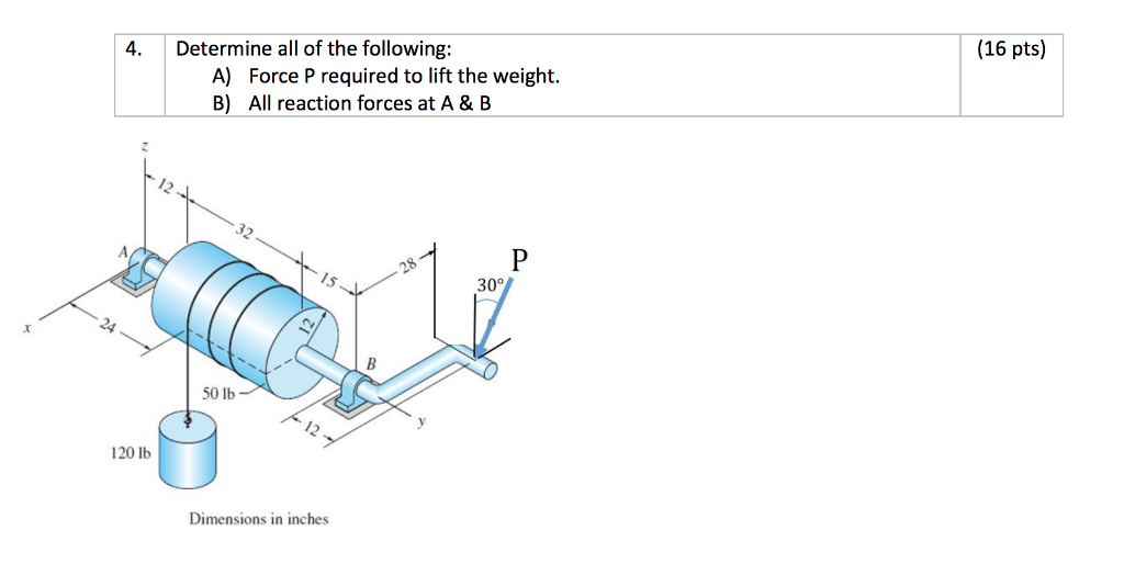 Solved 4. Determine all of the following: (16 pts) A) Force | Chegg.com Solved 4. Determine all of the following: (16 pts) A) Force | Chegg.com
