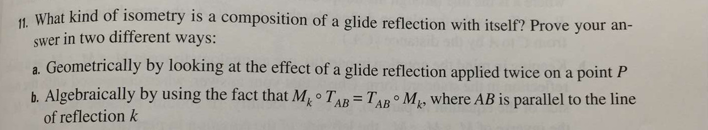 Solved What kind of isometry is a composition of a glide | Chegg.com