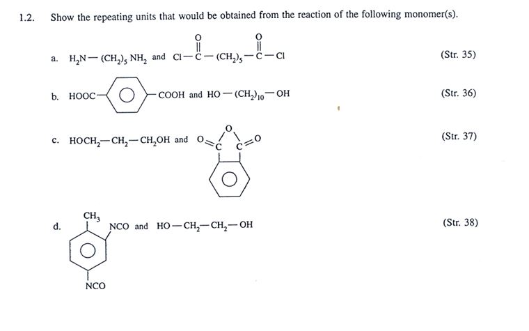 Solved Show the repeating units that would be obtained from | Chegg.com