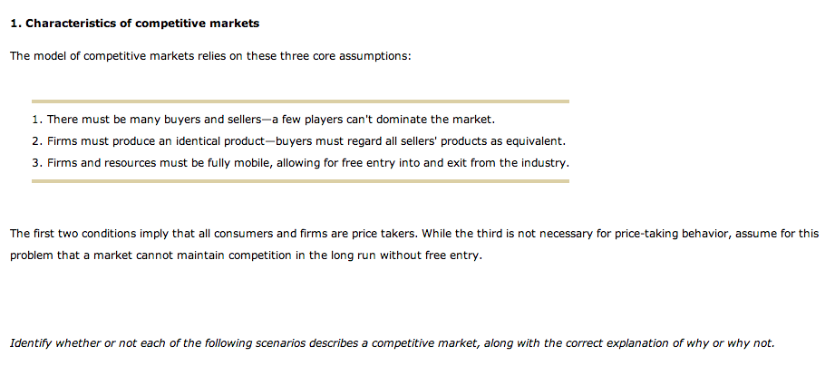 Solved Characteristics of competitive markets The model of | Chegg.com Solved Characteristics of competitive markets The model of | Chegg.com