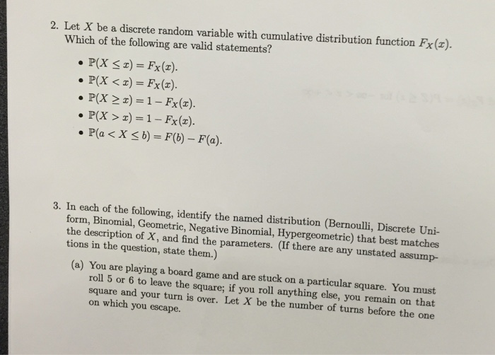Solved Let X be a discrete random variable with cumulative | Chegg.com