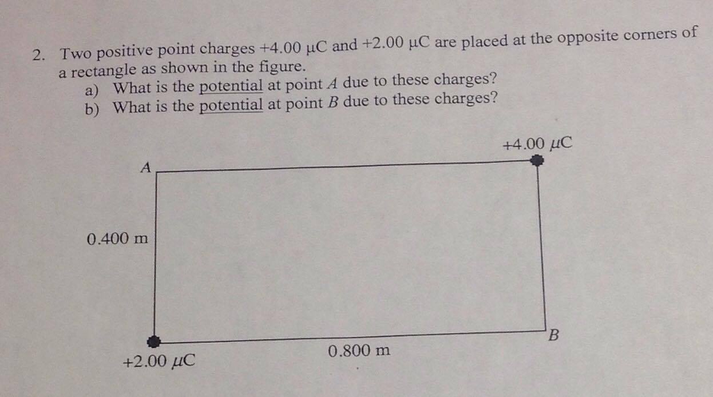 Solved Two positive point charges +4.00 C and +2.00 C are | Chegg.com