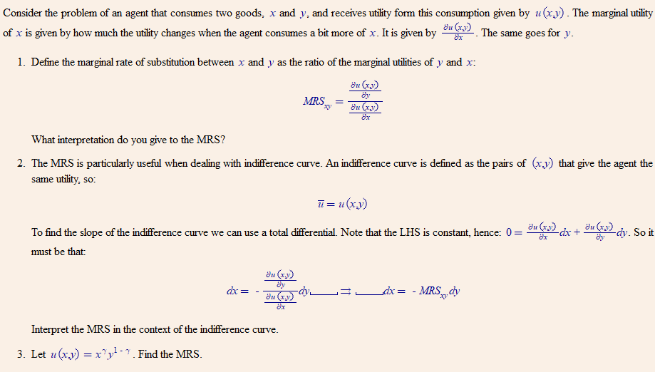 Solved Consider the problem of an agent that consumes two | Chegg.com