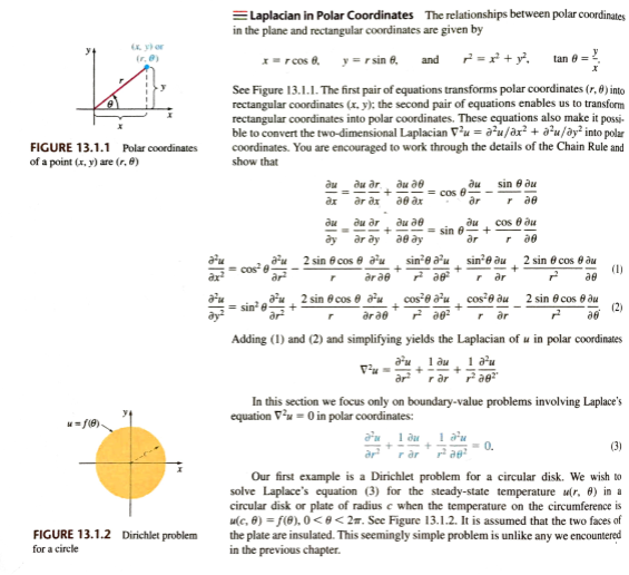 Solved = Laplacian in Polar Coordinates The relationships | Chegg.com
