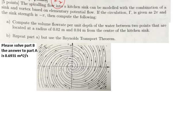 Solved 5 points) sink and vortex based on elementary | Chegg.com