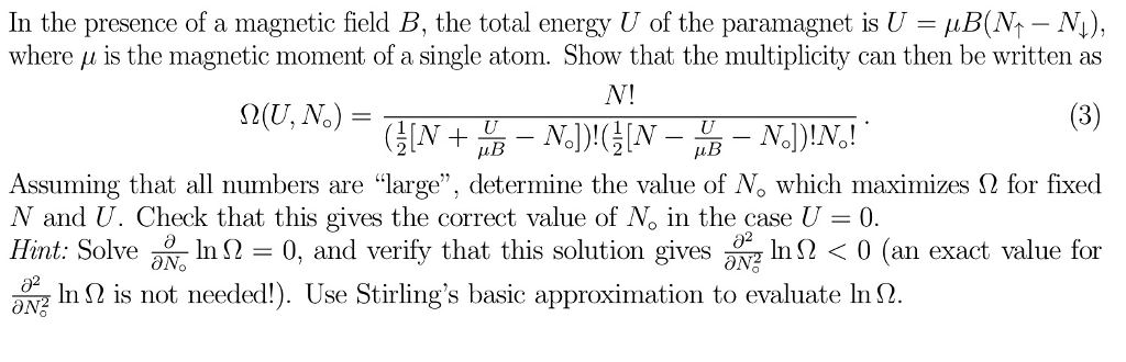 Solved In the presence of a magnetic field B, the total | Chegg.com