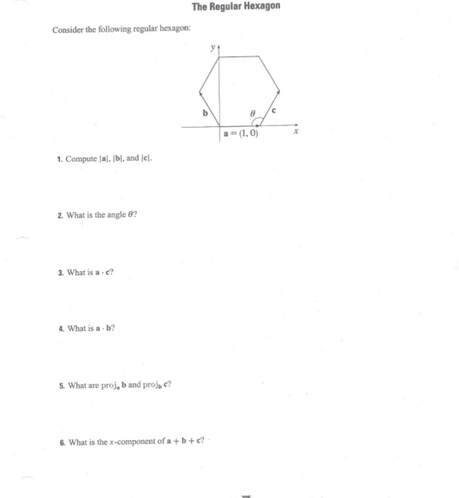 Solved Consider the following regular hexagon: Compute |a|. | Chegg.com