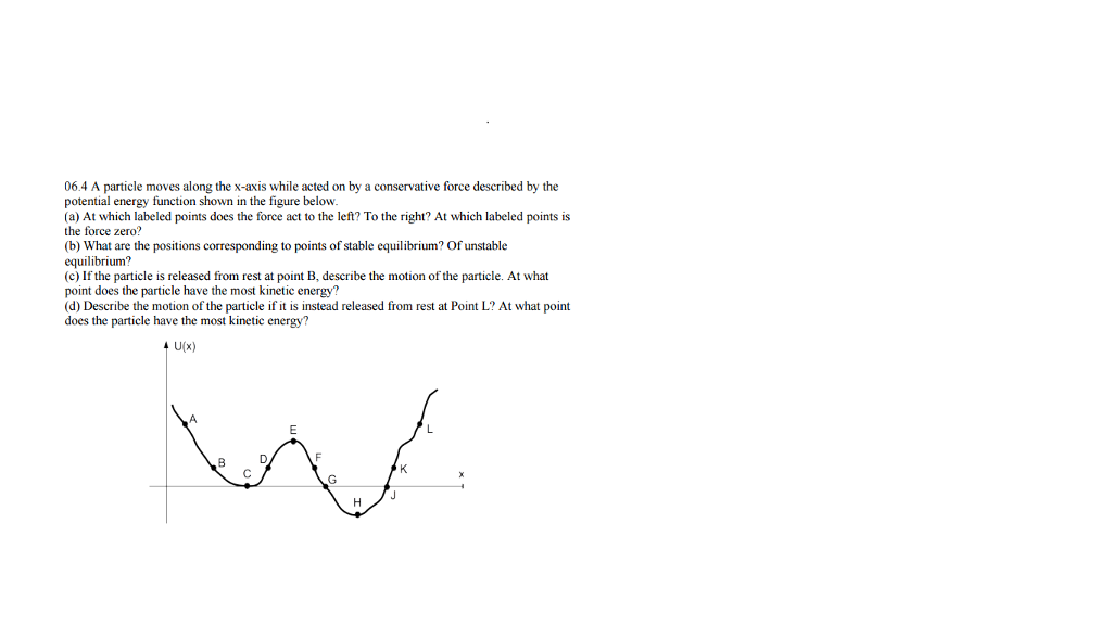 Solved A particle moves along the x-axis while acted on by a | Chegg.com