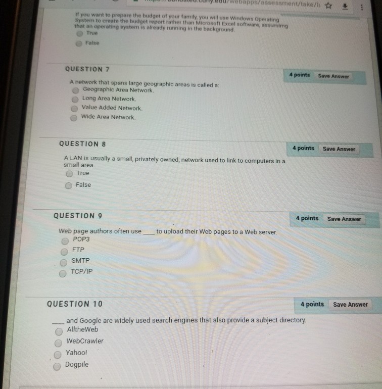 Solved cuny edu / webapps / assessment /take/L ☆ If you want | Chegg.com