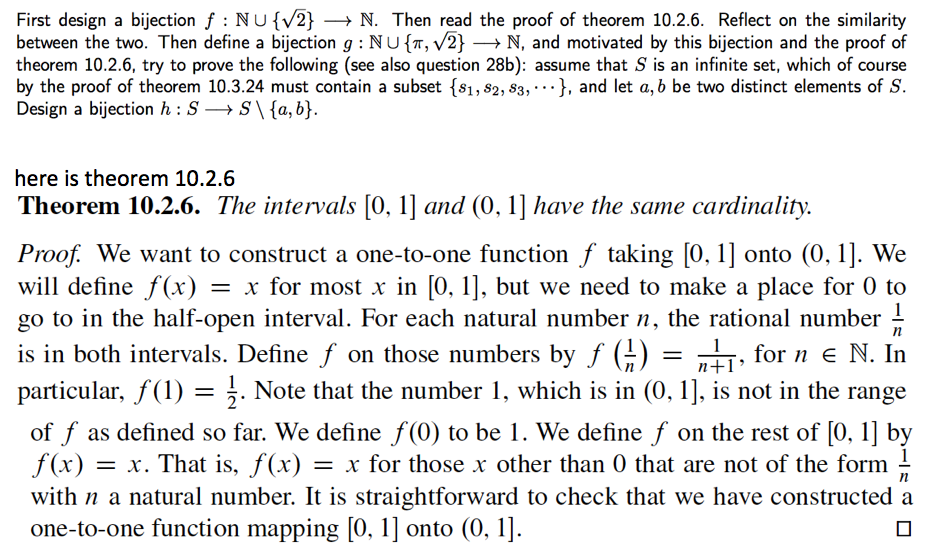 Solved First design a bijection f: N union {squareroot 2} | Chegg.com